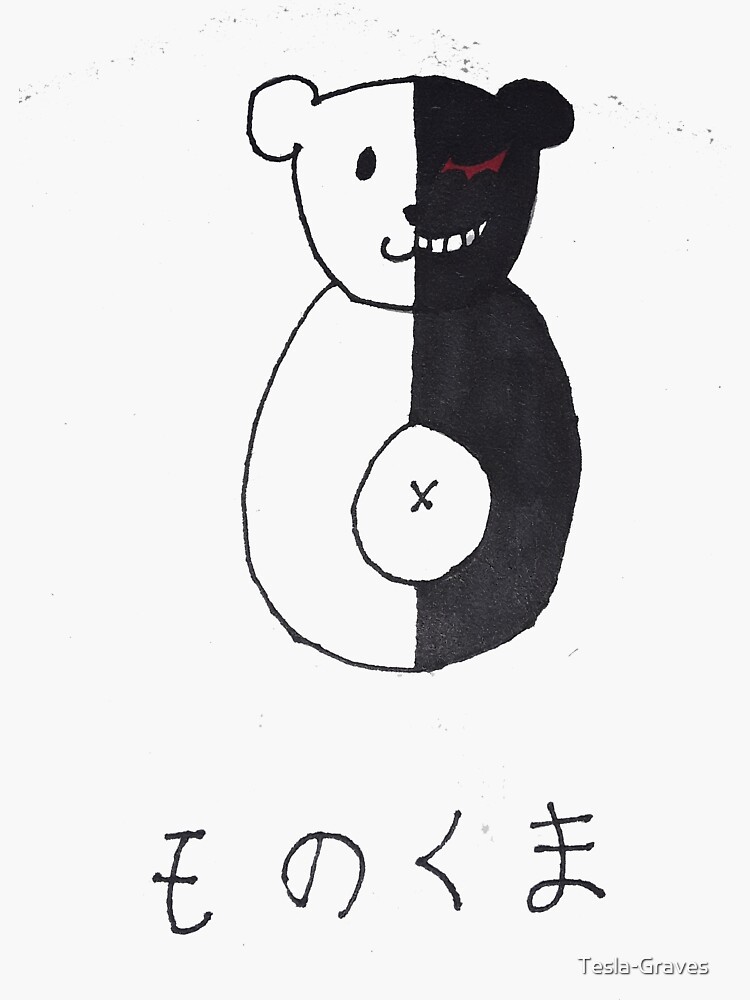"Monokuma" Sticker for Sale by Tesla-Graves | Redbubble