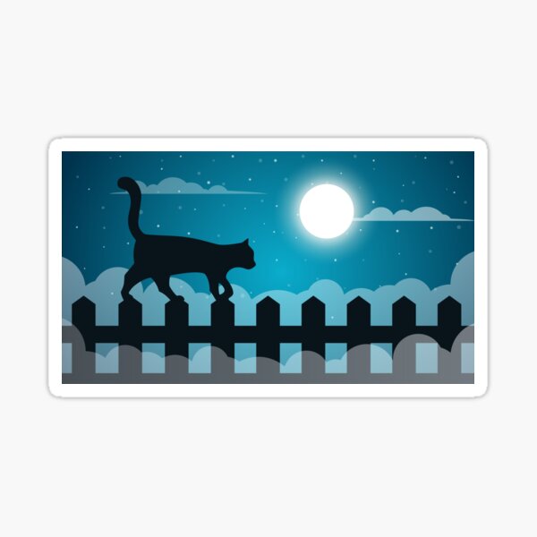 "The full moon cat walk" Sticker for Sale by carlosgonca | Redbubble