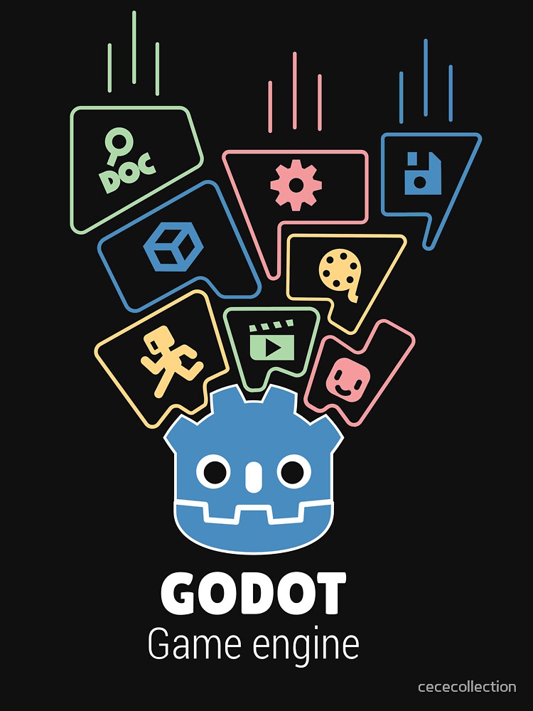 "Godot Engine Design 3" T-shirt for Sale by cececollection | Redbubble ...