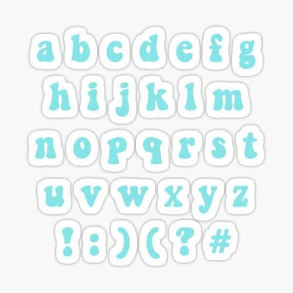 "blue alphabet stickers" Sticker for Sale by madebyalice | Redbubble