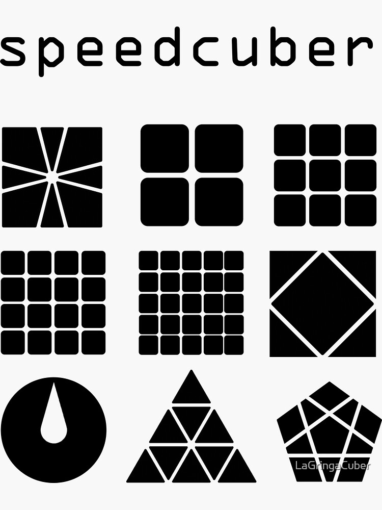 "Speedcuber WCA 9 Event Icons Design" Sticker for Sale by LaGringaCuber ...