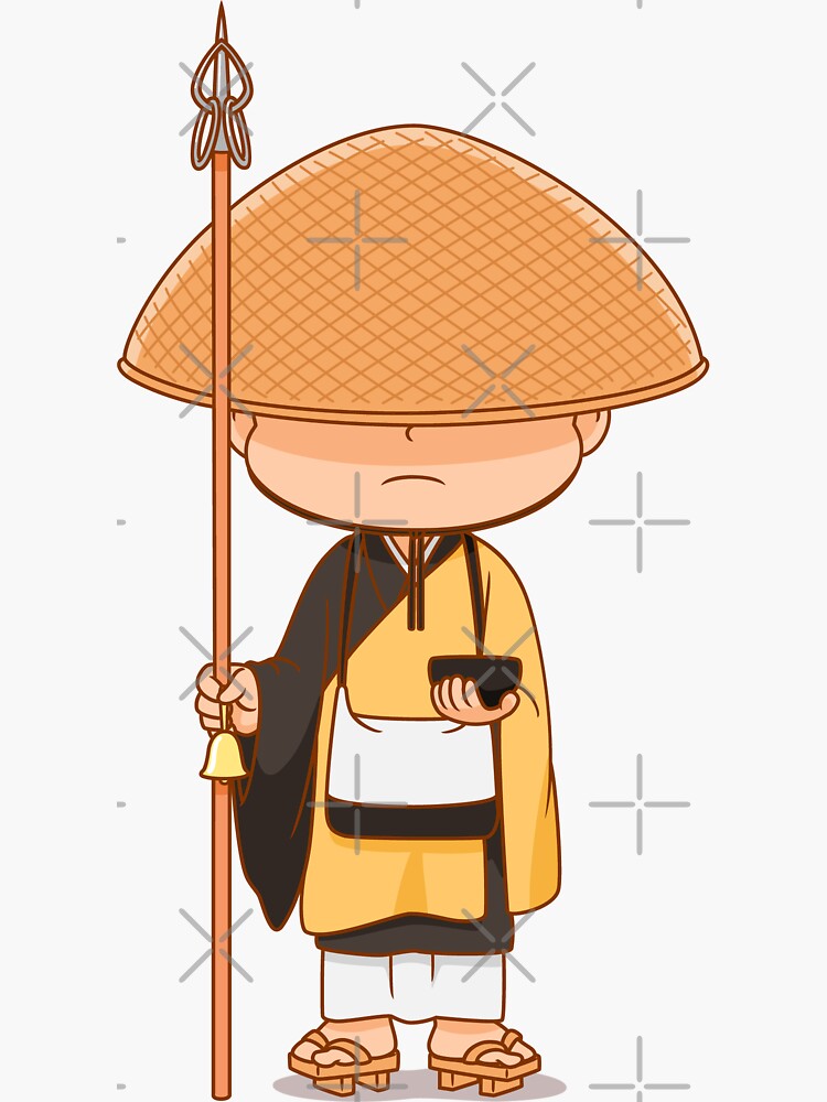 "Buddhist monk" Sticker by Sasha-Arts | Redbubble