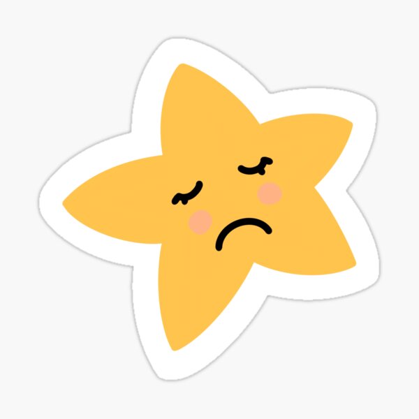 "sad star" Sticker by mikaylabianchin | Redbubble