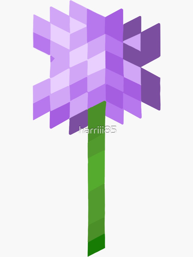 "Minecraft-Inspired Purple Allium Flower Pixel Art" Sticker by ...