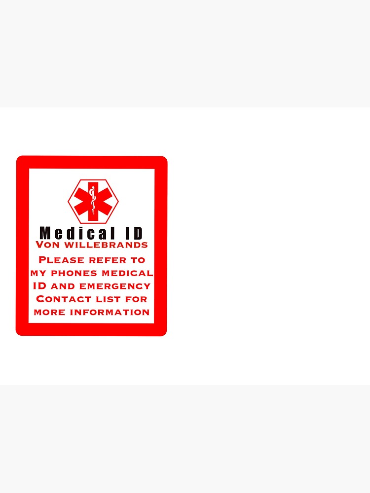 "Medical Id sticker and apparel " Sticker for Sale by Molly9c | Redbubble