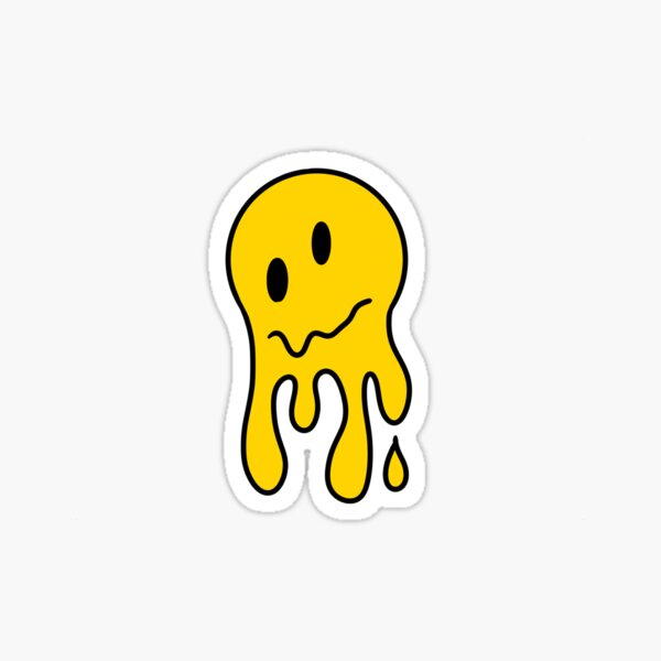 "Dripping Smiley Face" Sticker by doodlesbynats | Redbubble