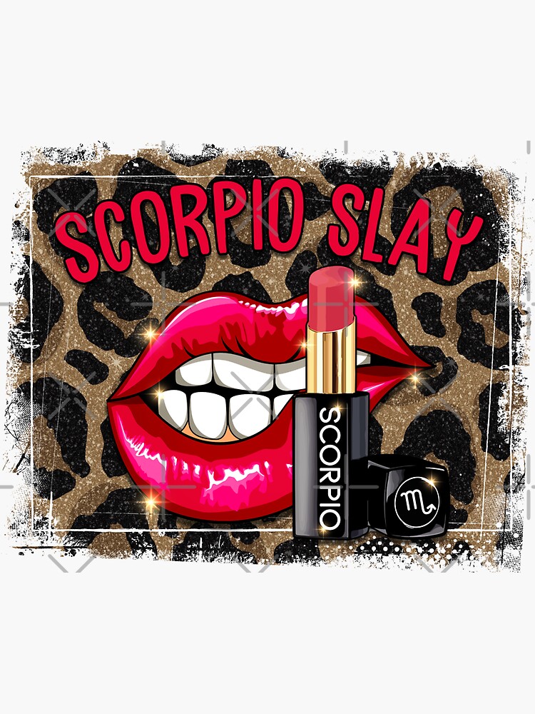 "Scorpio Slay Leopard Biting Lips" Sticker by hoangcan91 | Redbubble