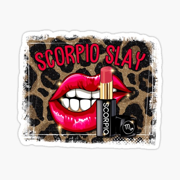 "Scorpio Slay Leopard Biting Lips" Sticker by hoangcan91 | Redbubble