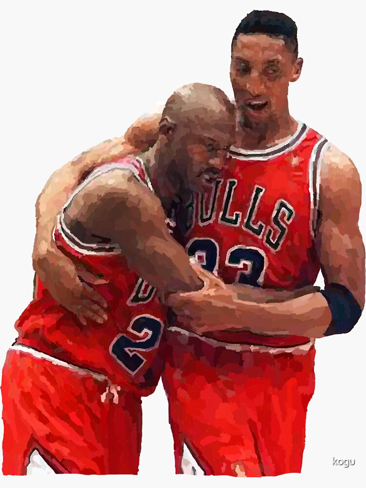 "Michael Jordan and Scotty Pippen digital drawing" Sticker for Sale by ...