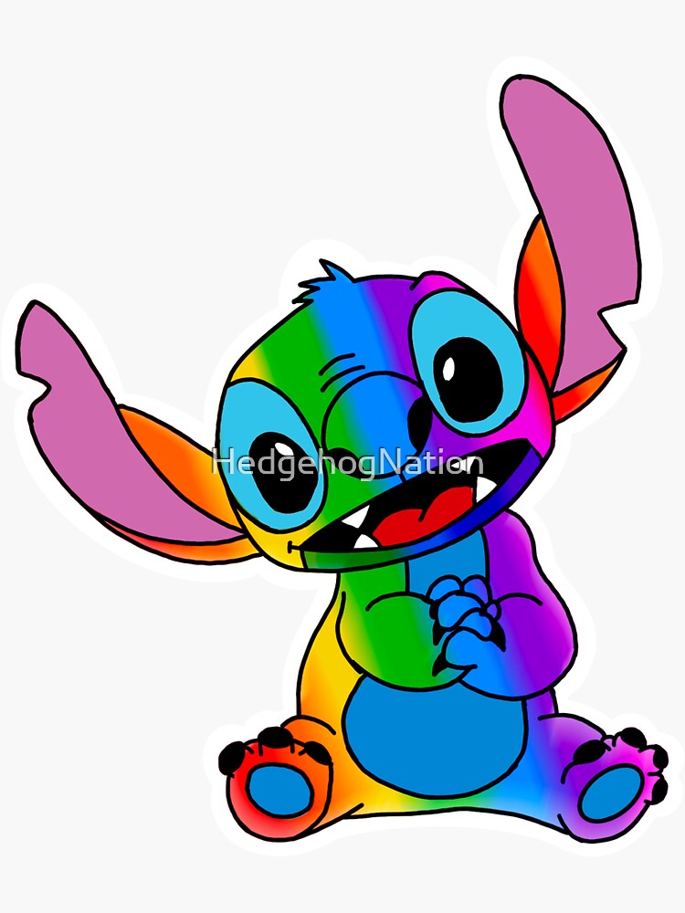 "Rainbow Stitch" Sticker for Sale by HedgehogNation | Redbubble