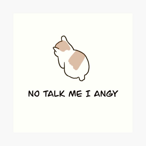 "No Talk Me I Angy (Cat Meme)" Art Print by Nanananat | Redbubble