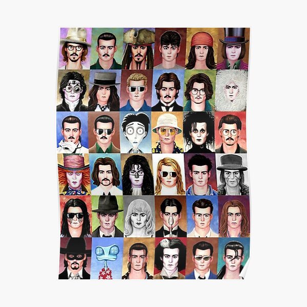 "johnny depp cartoon" Poster by lupusan | Redbubble