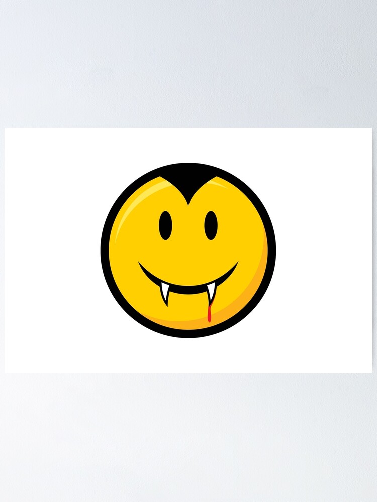 "Vampire Emoji Smiley Face" Poster for Sale by creativecurly | Redbubble