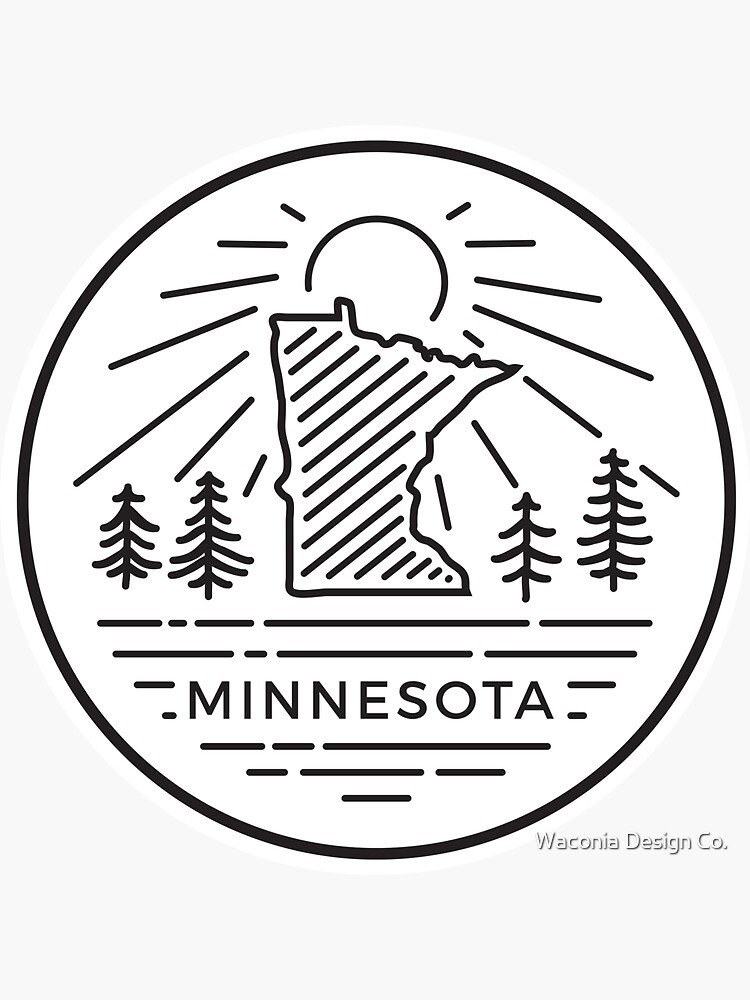 "Minnesota Badge — Morning Sun (Black)" Sticker for Sale by ...