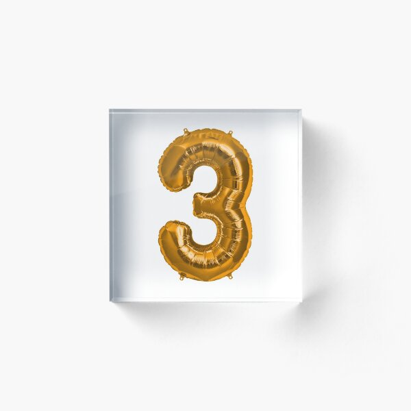 "Three Number 3 Metallic Orange Mylar Foil Helium Balloon for Three ...