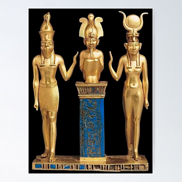 Póster for Sale con la obra «Tríada de Isis, Osiris y Horus (Osorkon II)» de DotorEaon | Redbubble