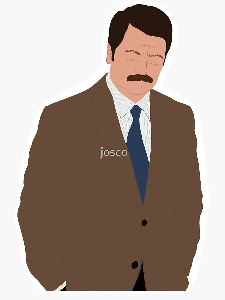 "Ron Swanson" Sticker by josco | Redbubble