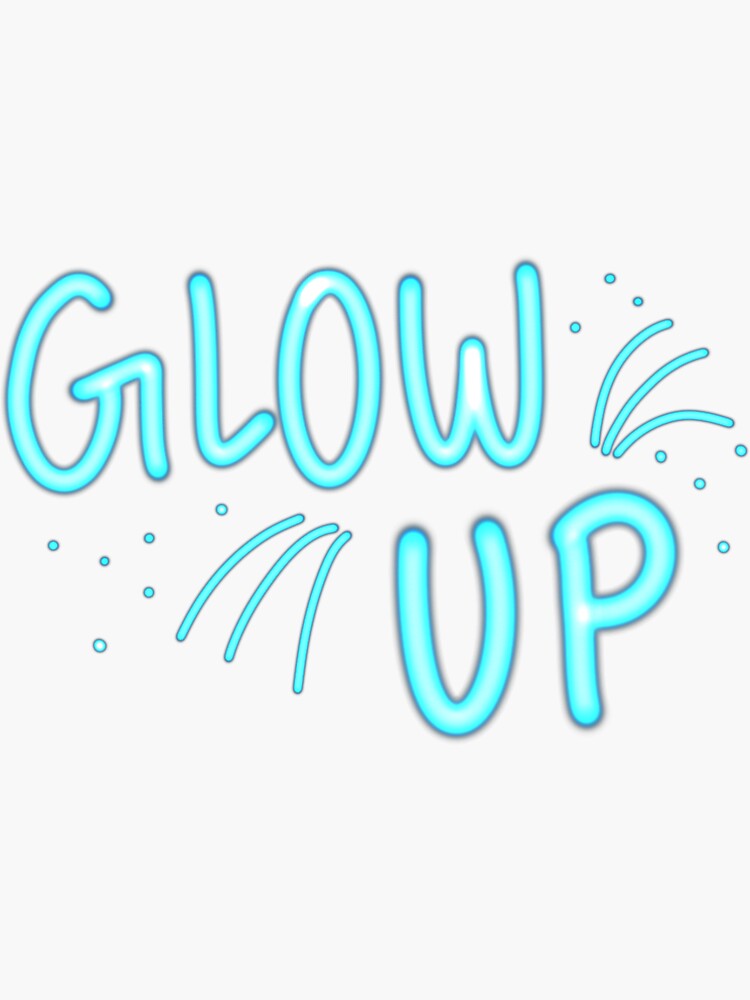 ""glow up" neon sticker" Sticker for Sale by rwchia | Redbubble