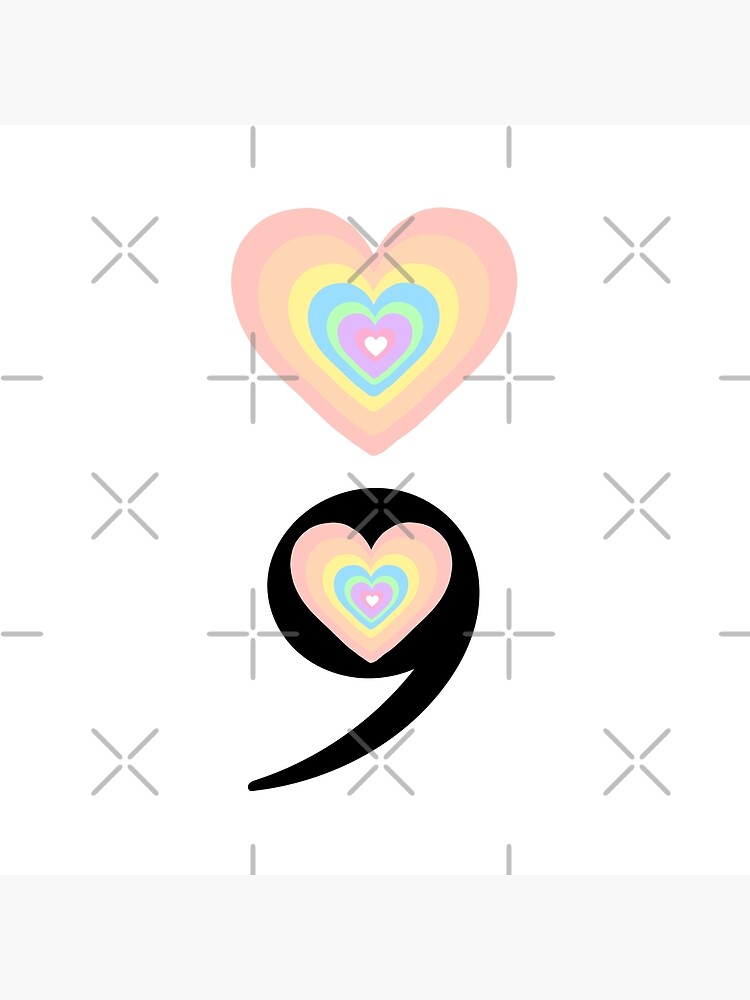 "Heart Semi Colon" Poster by ArtyAlly | Redbubble