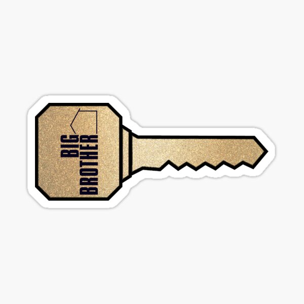 "Big Brother Gold Blank Key" Sticker for Sale by guac-anmol-e | Redbubble