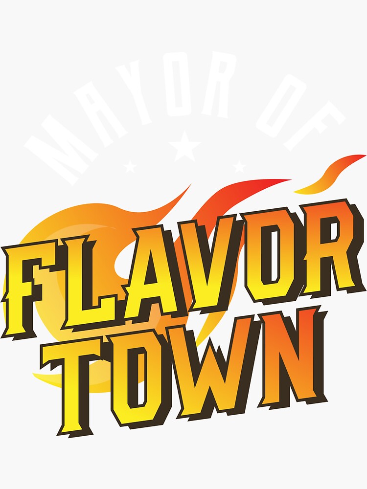 "design for Mayor of Flavor Town print" Sticker by Lisbob | Redbubble