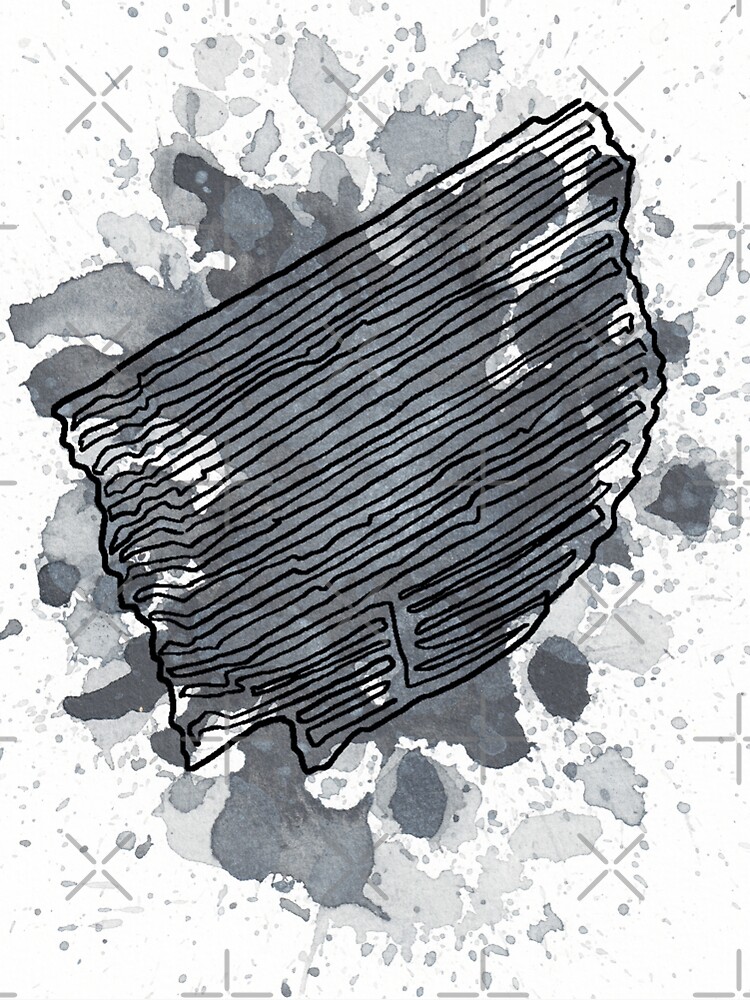 "Black Tourmaline One Line Watercolour Illustration" Sticker for Sale ...