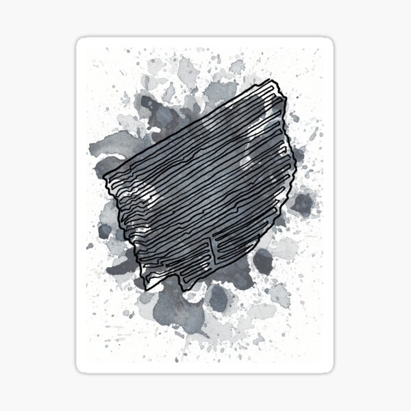 "Black Tourmaline One Line Watercolour Illustration" Sticker for Sale ...