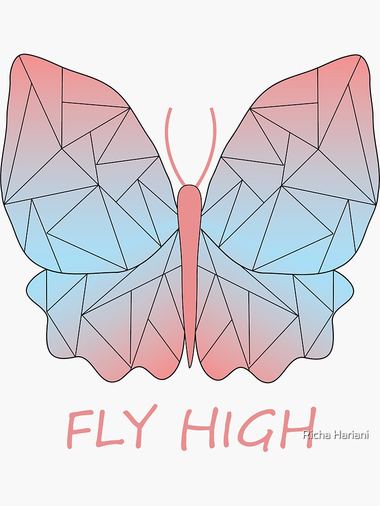 "Fly High Butterfly " Sticker for Sale by RichaHariani | Redbubble
