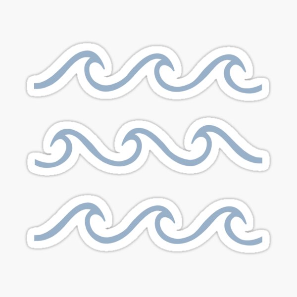 "Powder Blue line art Waves pack" Sticker for Sale by AryehStudio ...