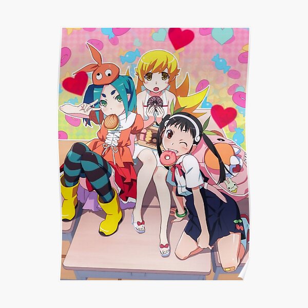 "Monogatari Series - Shinobu, Otsugi & Mayoi" Poster for Sale by ...