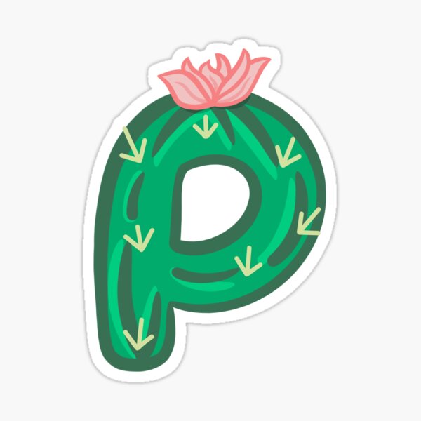 "P (Cactus Letter)" Sticker for Sale by Minaficent | Redbubble