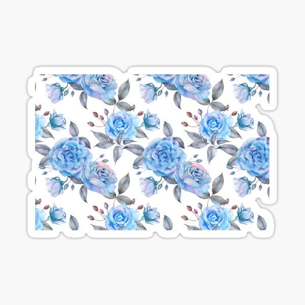 "Blue roses" Sticker by MissTSix | Redbubble