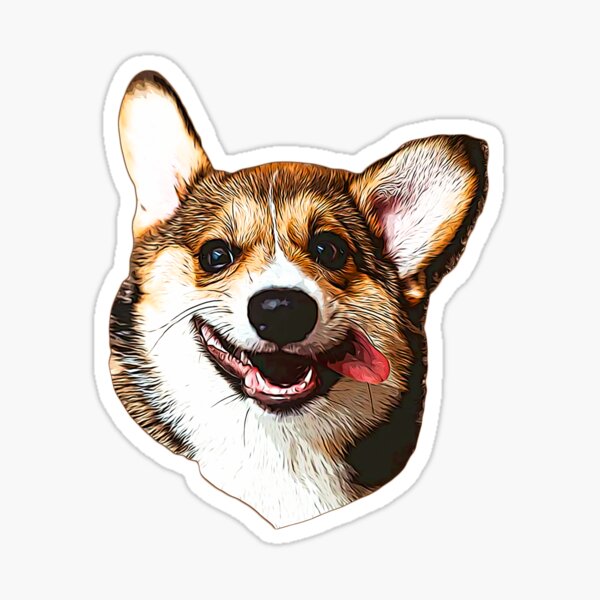 "Corgi Cute Silly Puppy Dog Face " Sticker for Sale by Elarex | Redbubble