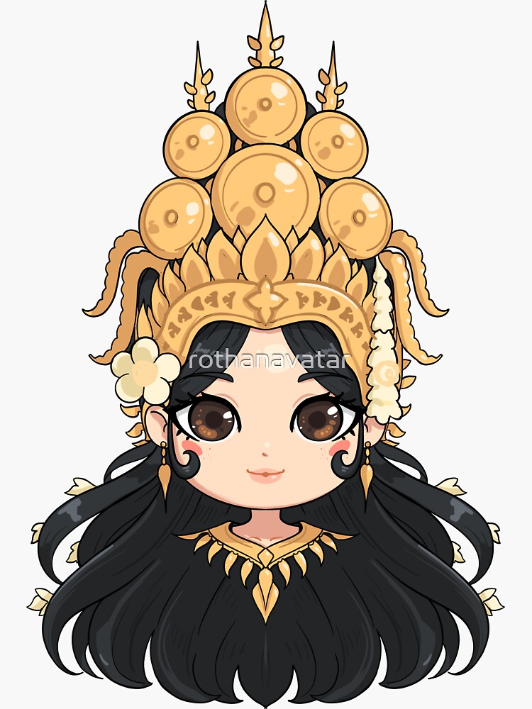 "Chibi Apsara" Sticker for Sale by rothanavatar | Redbubble