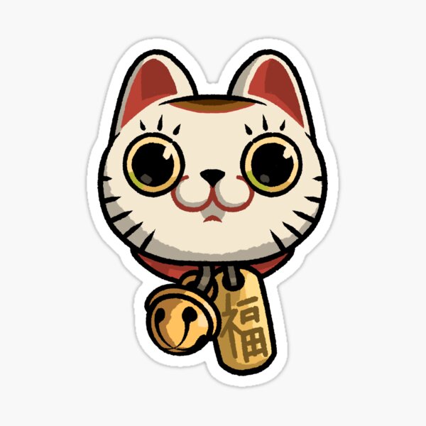 "happy maneki-neko" Sticker by surrogatecode | Redbubble