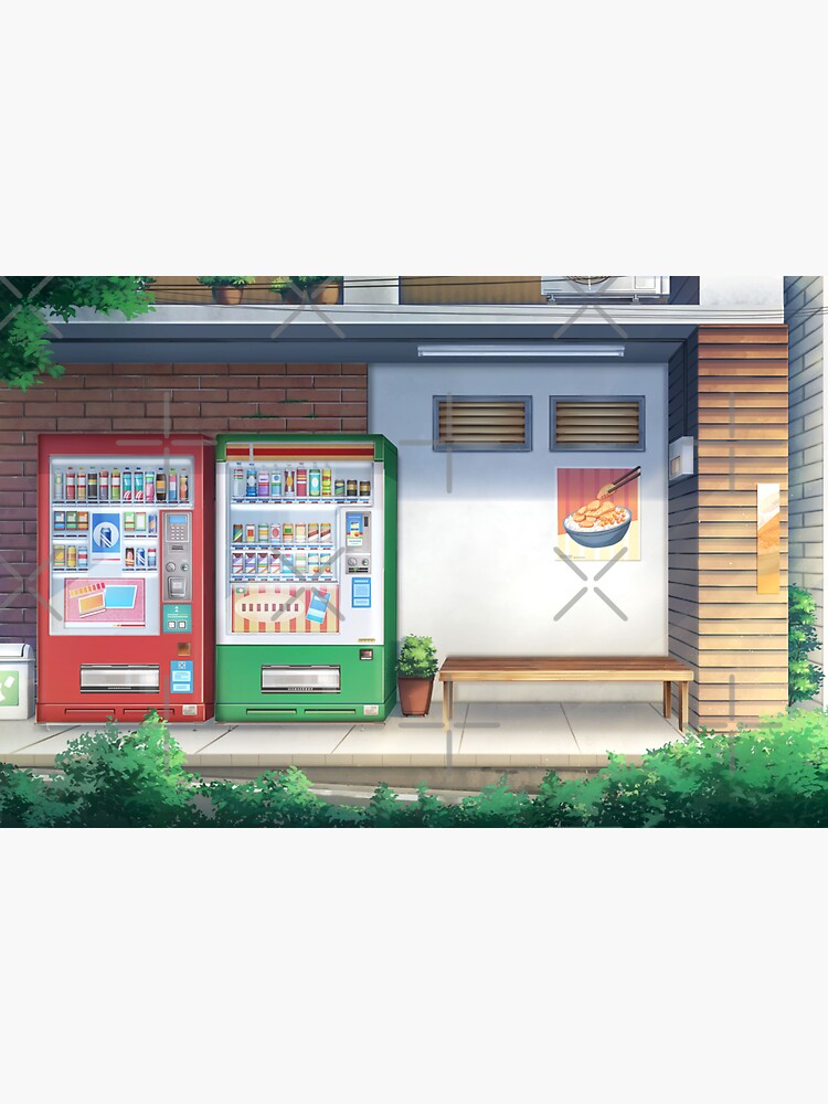 "Japanese Town Alley And Vending Machine Day" Sticker by renju1902 ...