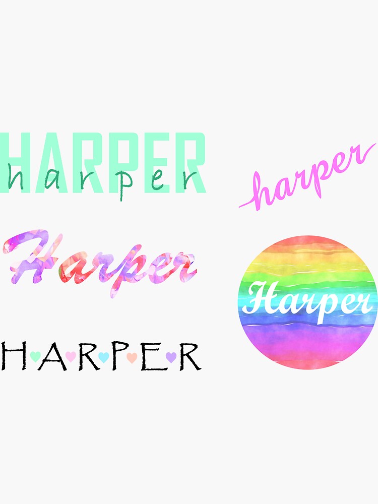 "Harper name sticker pack" Sticker for Sale by tshirtsmash | Redbubble