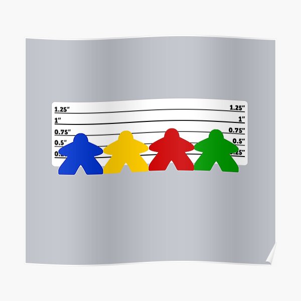 "Game Pieces Detective Suspect Line Up Funny Cartoon" Poster for Sale ...