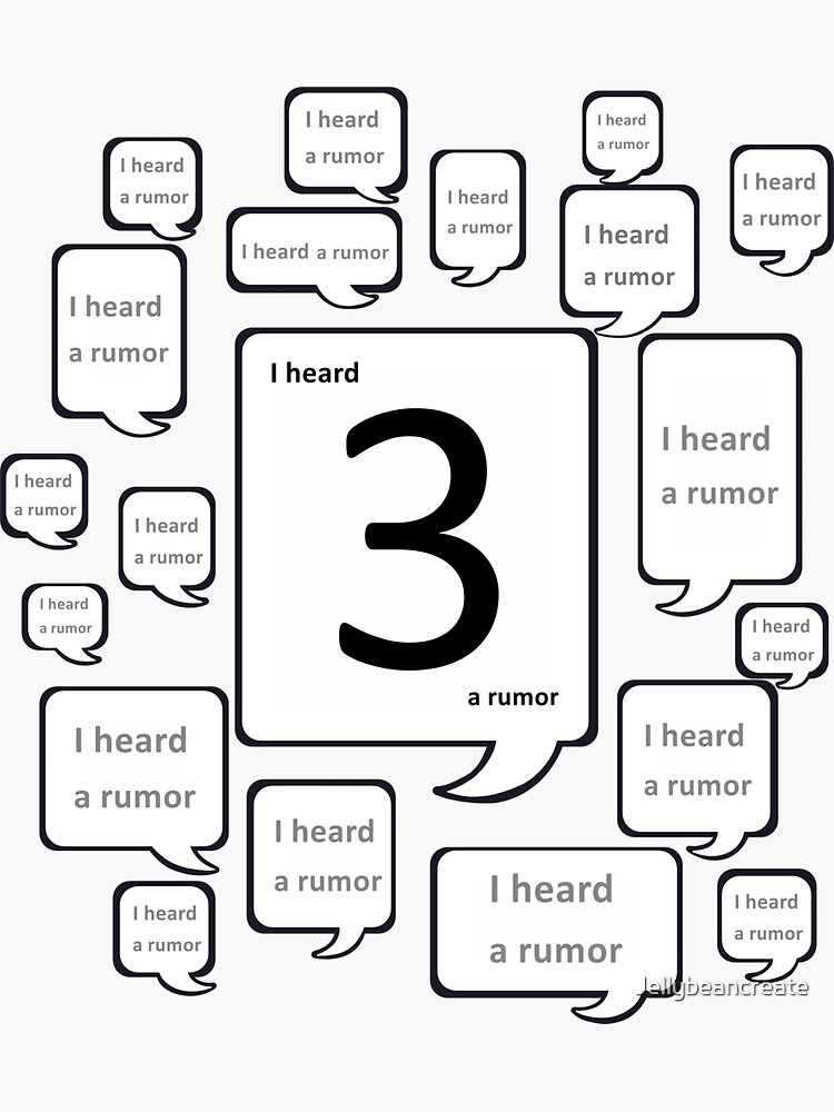 "Number 3 the rumor " Sticker for Sale by Jellybeancreate | Redbubble