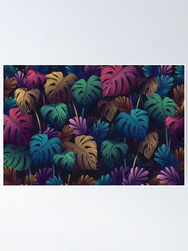 "Colorful Summer Tropical Leaves" Poster for Sale by renju1902 | Redbubble