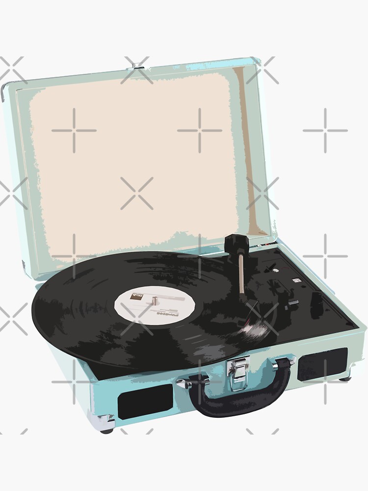 "Cute Vinyl Player Blue" Sticker for Sale by Beginartist | Redbubble