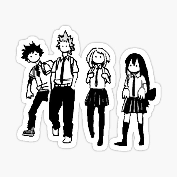 "Cute BNHA Students Walking Sticker" Sticker for Sale by bnha | Redbubble