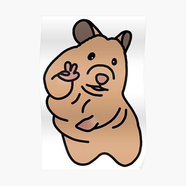 "Hamster peace sign meme" Poster by zivilej | Redbubble