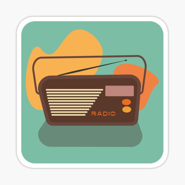 "Mid Century Retro Radio" Sticker for Sale by CocoKisses | Redbubble