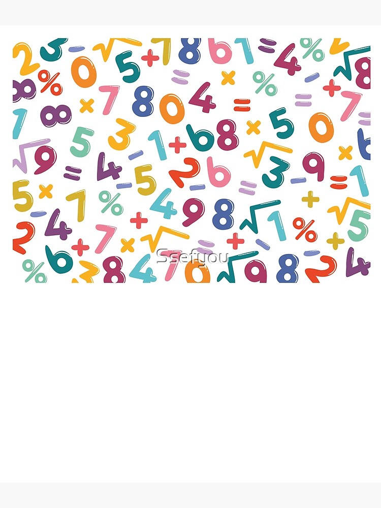 "Math and Numbers Mask for Student or Teacher Face Mask" Poster for ...