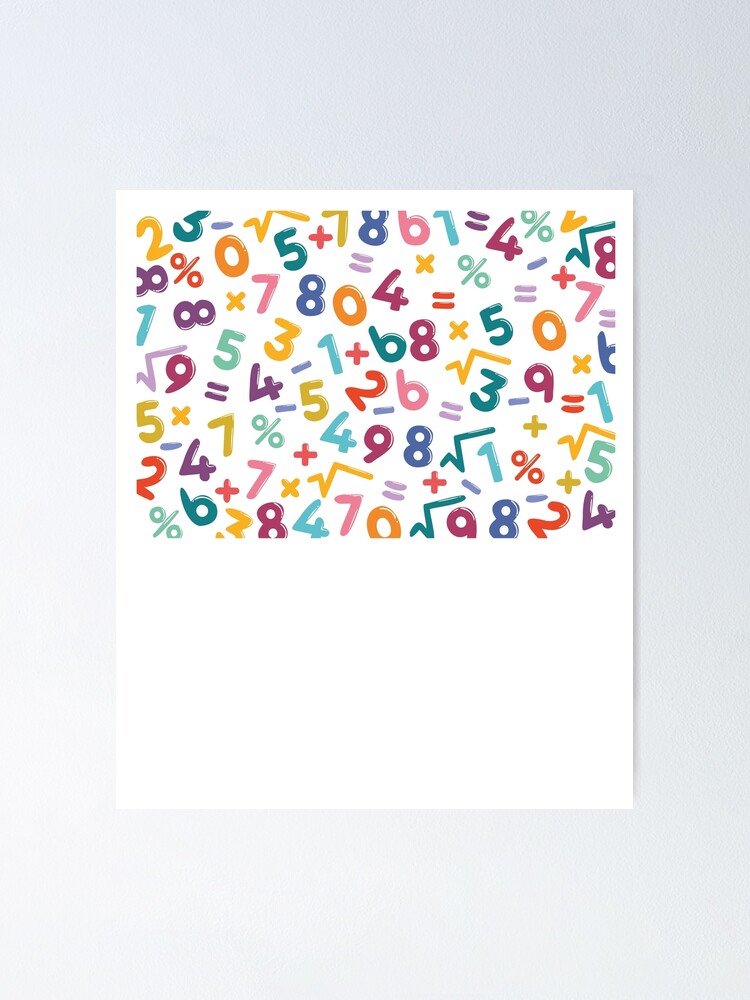 "Math and Numbers Mask for Student or Teacher Face Mask" Poster for ...