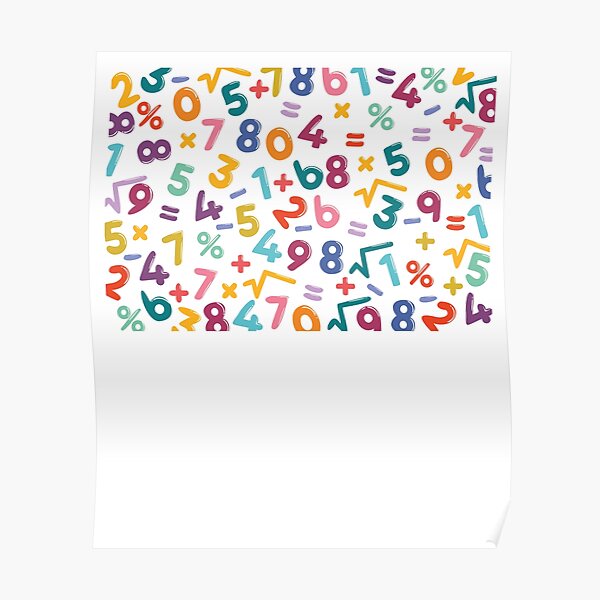 "Math and Numbers Mask for Student or Teacher Face Mask" Poster for ...