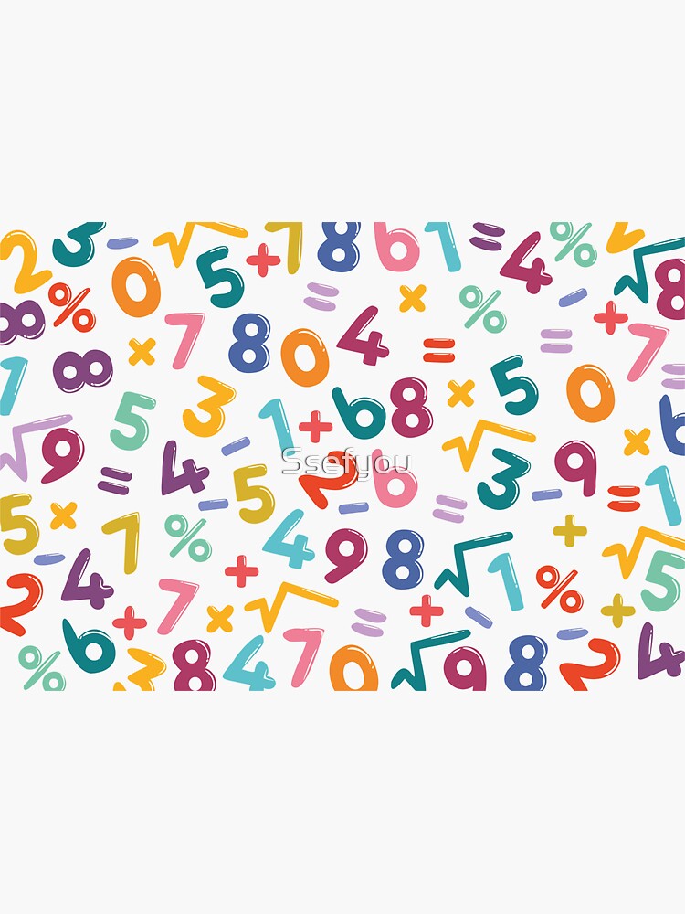 "Math and Numbers Mask for Student or Teacher Face Mask" Sticker for ...