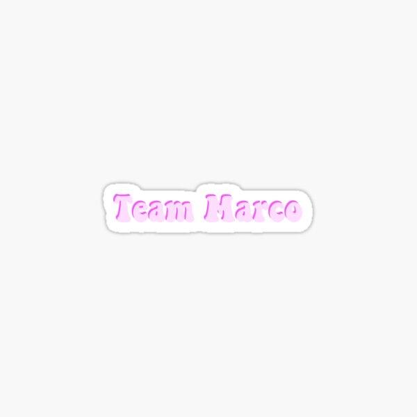 "Team Marco Sticker" Sticker by strawberrypear | Redbubble