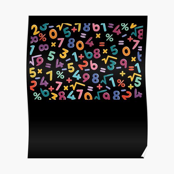 "Math and Numbers Mask for Student or Teacher Face Mask" Poster for ...